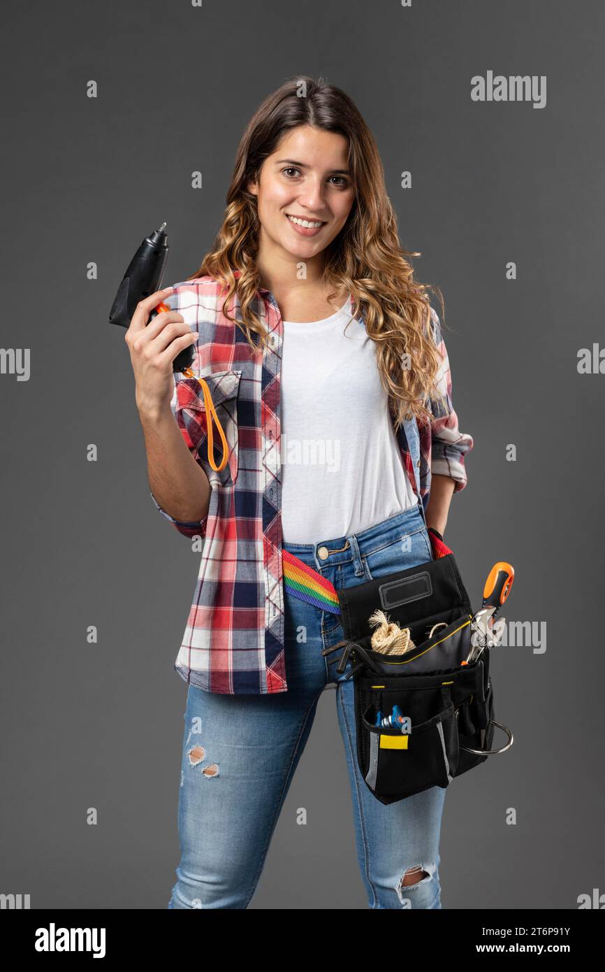Portrait craft woman with tools 7 Stock Photo - Alamy