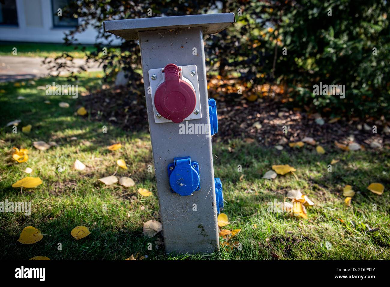 Garden electrical outlet. Park and outdoor space Stock Photo - Alamy