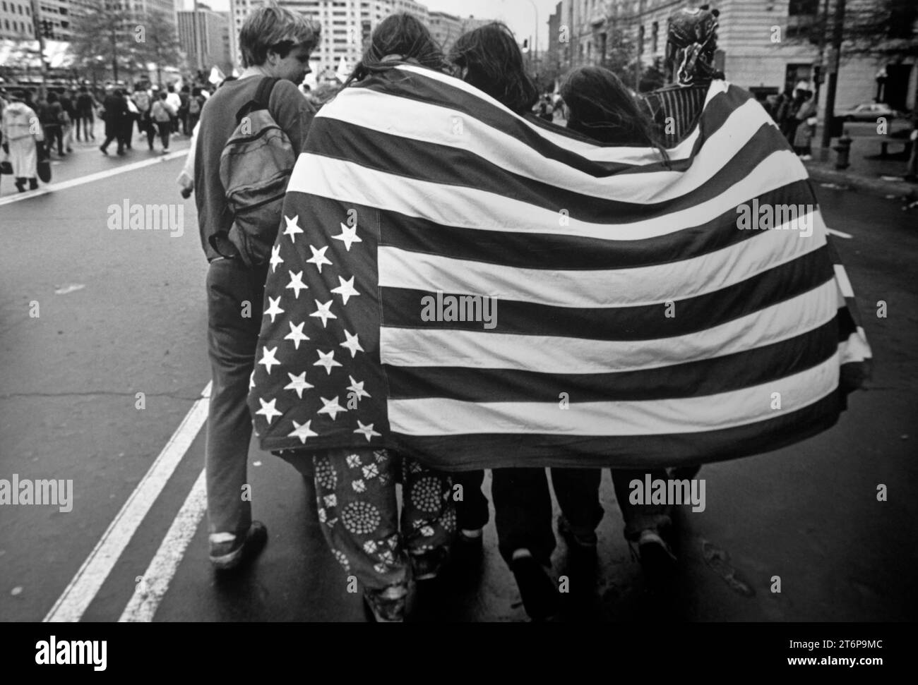 Black And White American Flag Upside Down