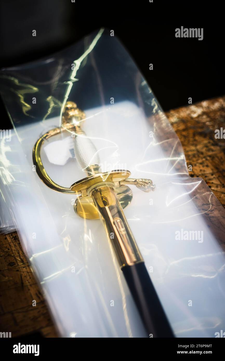 Packaged sword in plastic foil, VG Bild-Kunst grant, Neustart Kultur ...