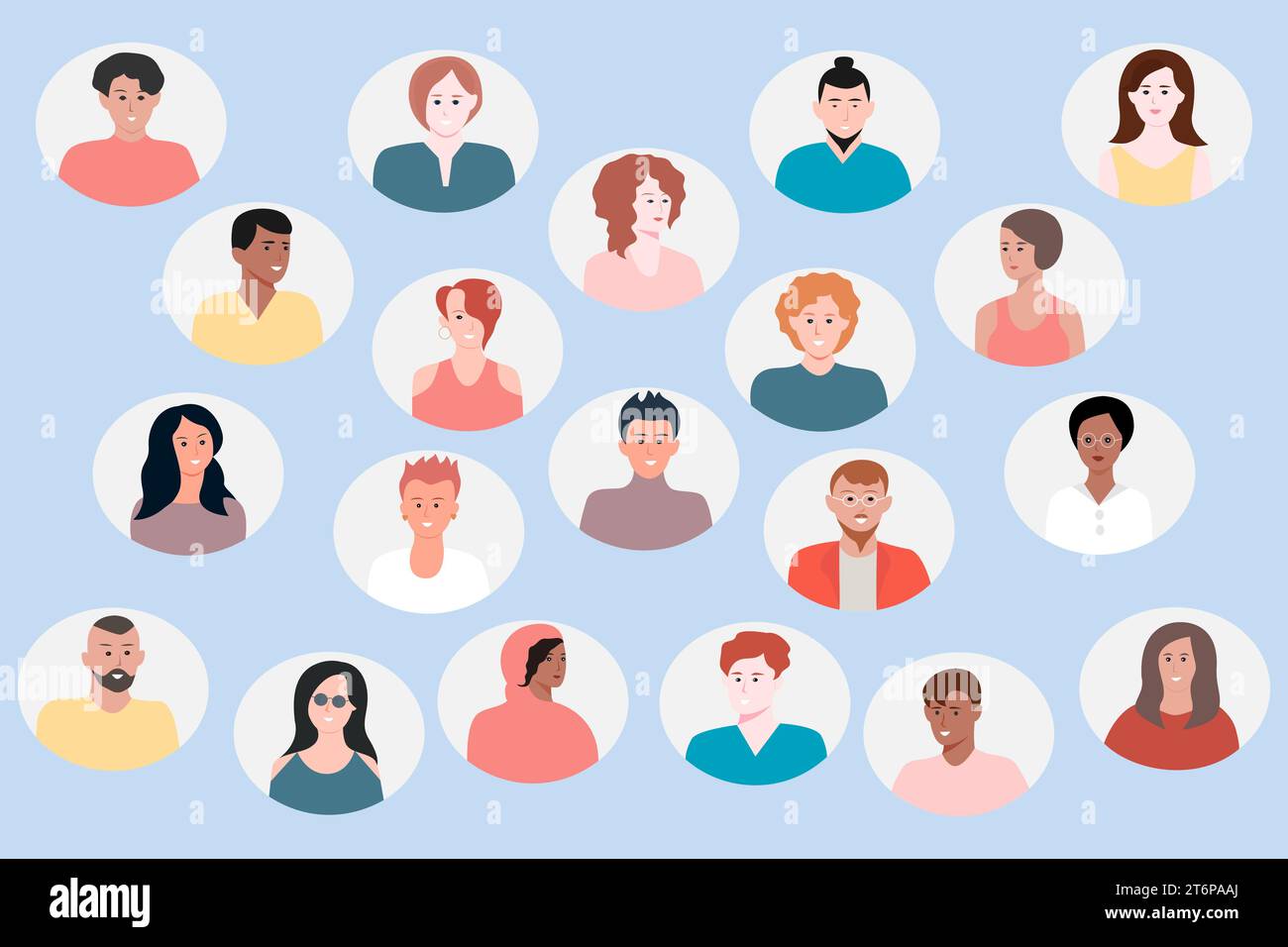Set of avatars, portraits with vector characters in cartoon style ...