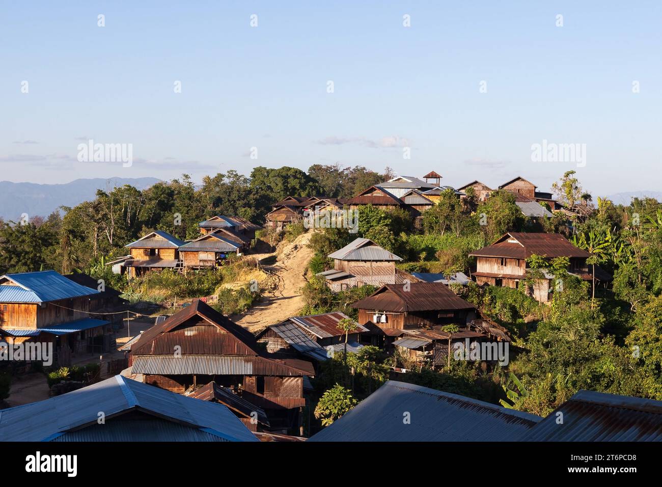 Traditional village in Shan State, Myanmar. Beautiful remote Burmese ...