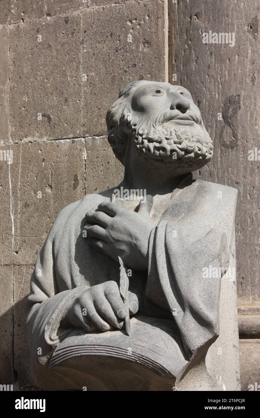 A statue of Mesrop Mashtots, then man who created the Armenian alphabet ...