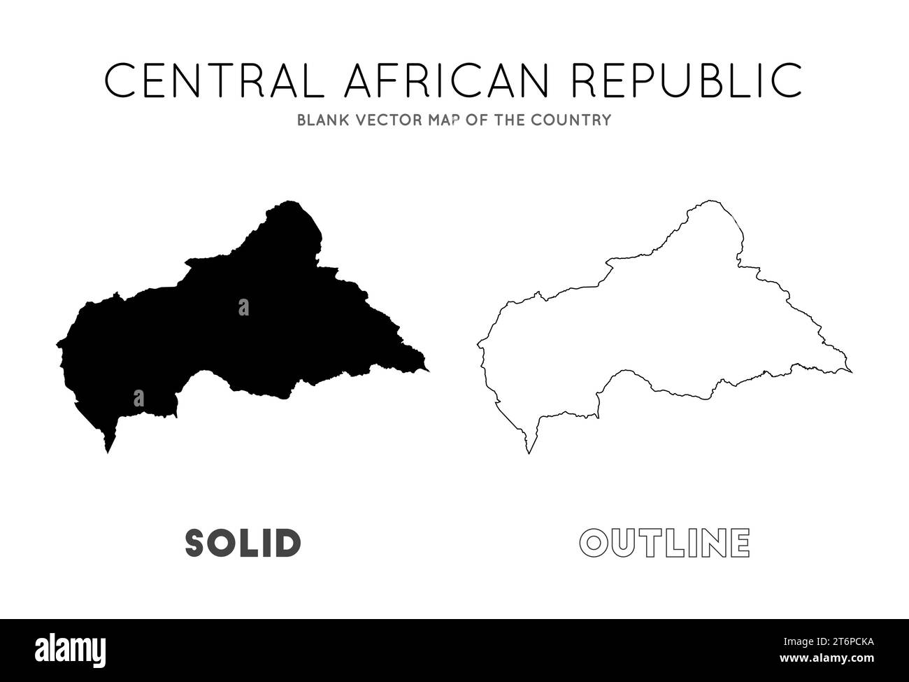 CAR map. Blank vector map of the Country. Borders of CAR for your ...