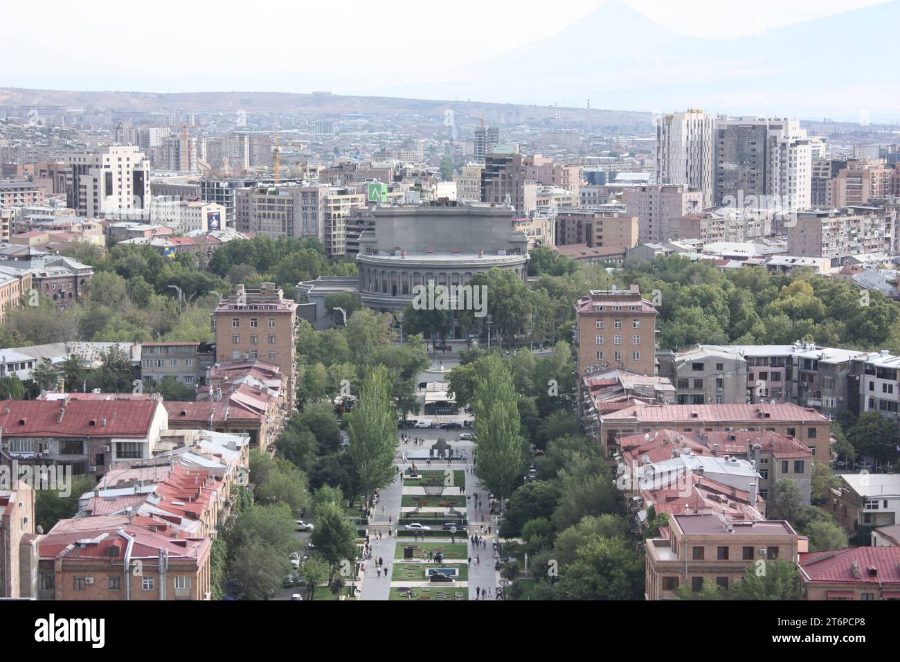 View of the city centre of Yerevan seen from the Cascade Complex Stock ...