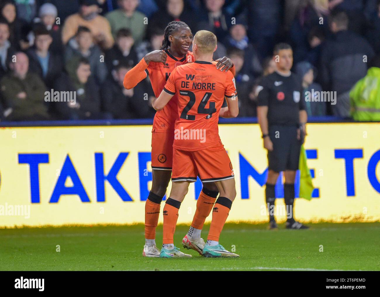 Brooke Norton-Cuffy #17 of Millwall celebrates his goal during the Sky ...