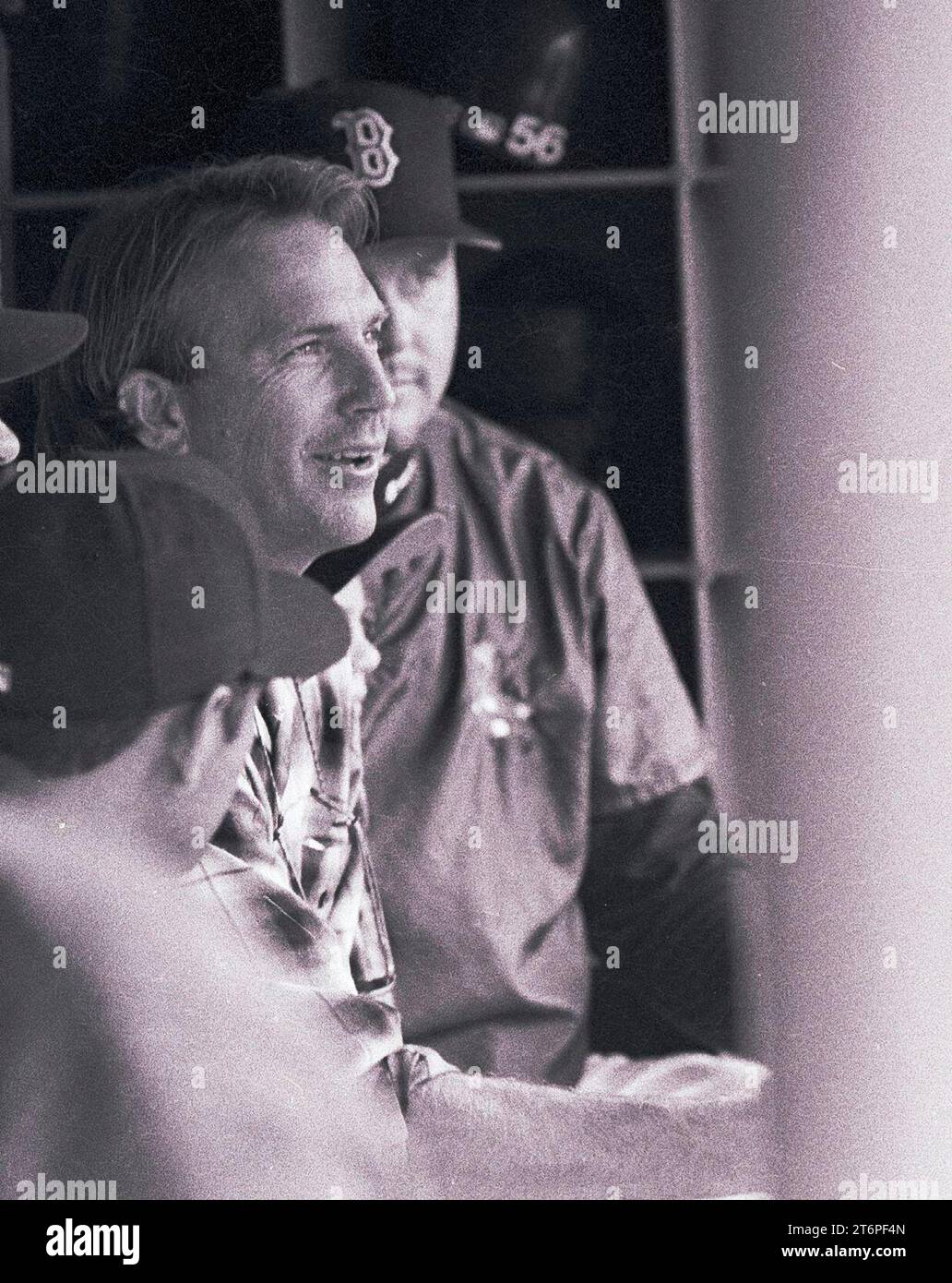 Red Sox 1996 season with Kevin Cosner in the dugout during game action ...