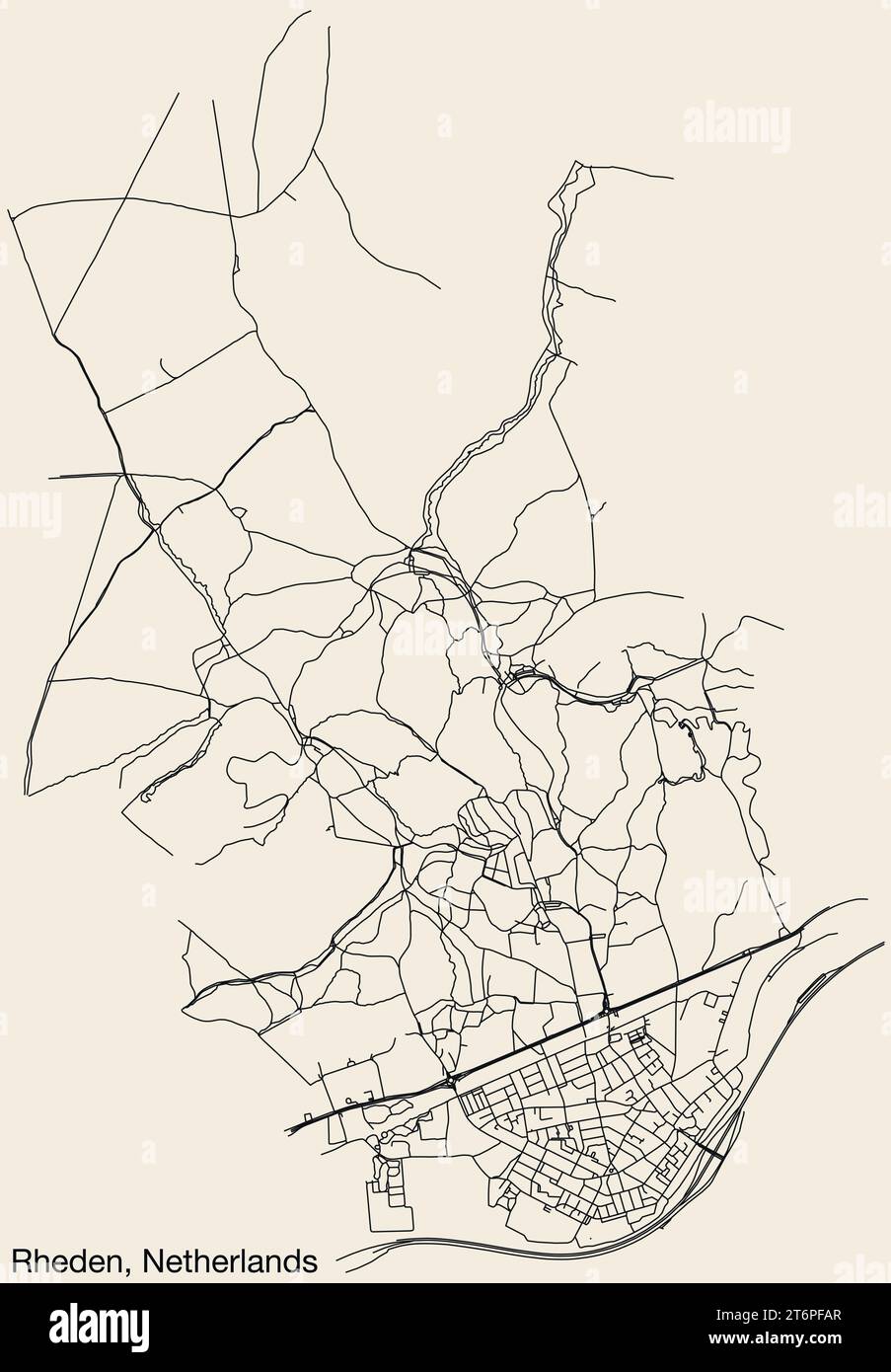 Street roads map of RHEDEN, NETHERLANDS Stock Vector Image & Art - Alamy