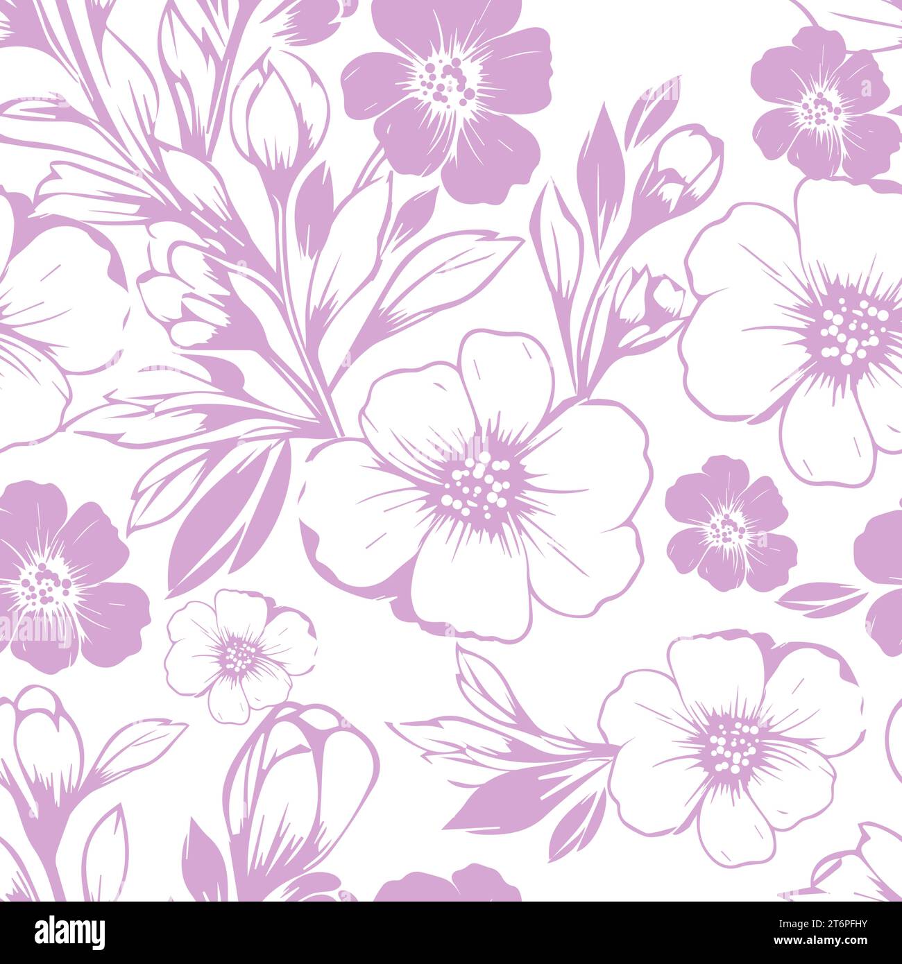 sakura pink seamless pattern. Red Pink White Sakura Japanese Cherry ...