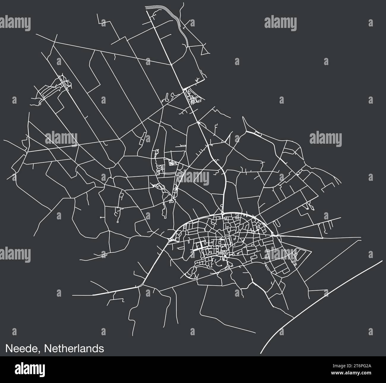 Street roads map of NEEDE, NETHERLANDS Stock Vector Image & Art - Alamy