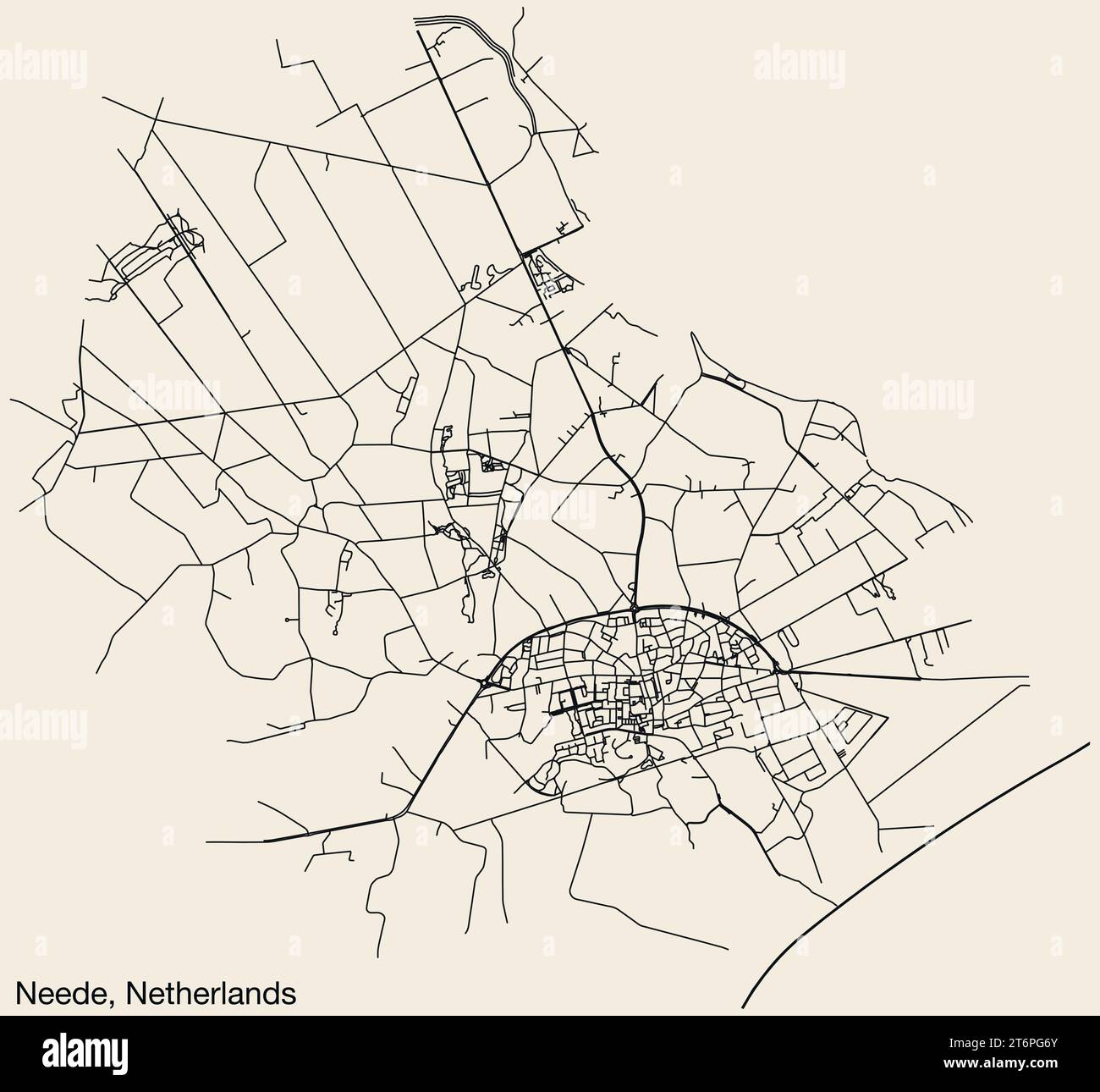 Street roads map of NEEDE, NETHERLANDS Stock Vector Image & Art - Alamy