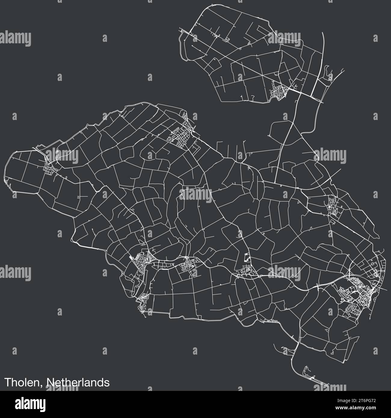 Street roads map of THOLEN, NETHERLANDS Stock Vector Image & Art - Alamy