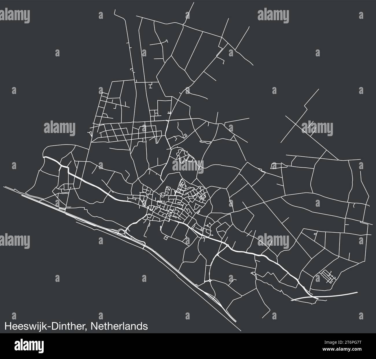 Street roads map of HEESWIJK-DINTHER, NETHERLANDS Stock Vector Image ...
