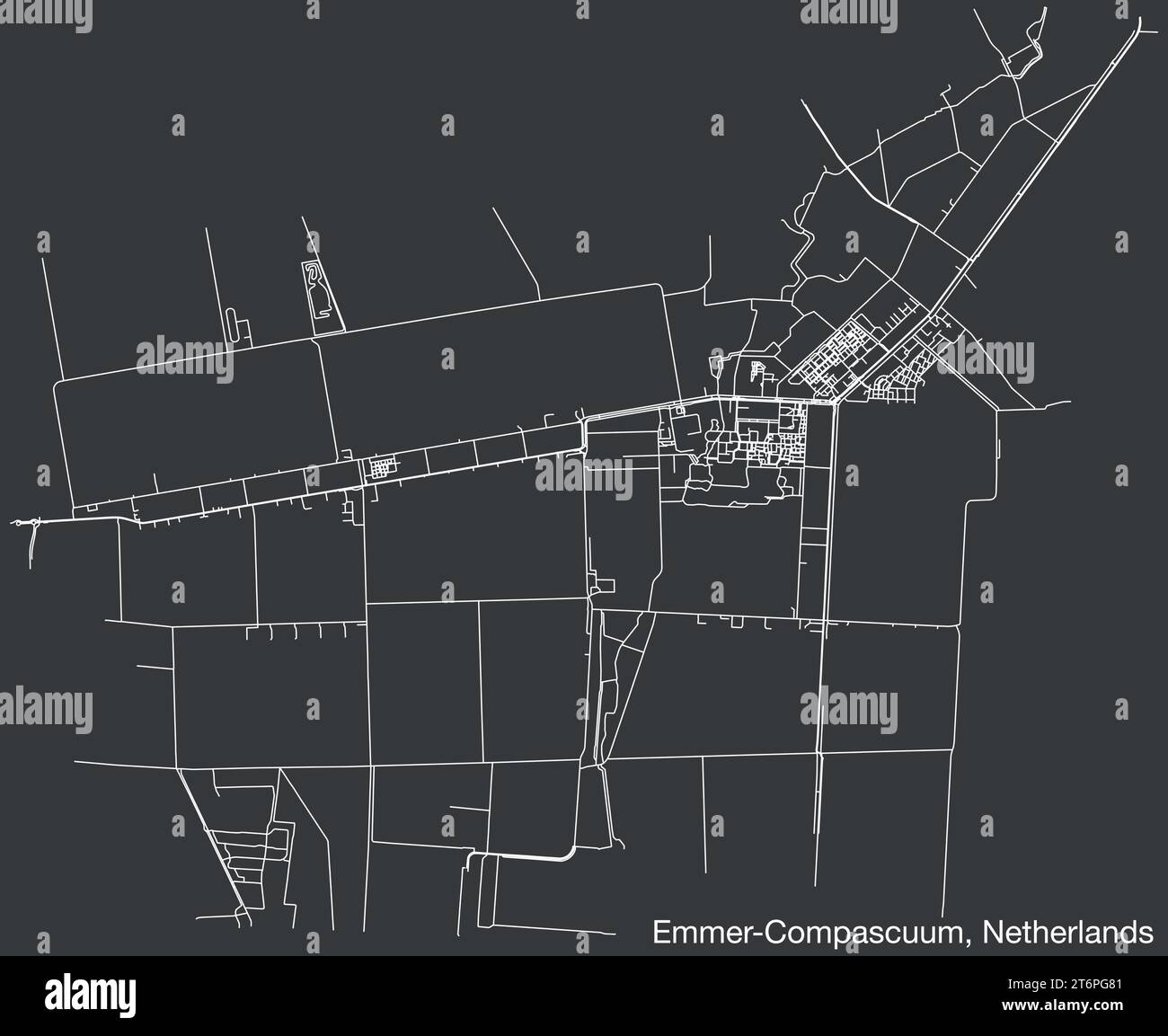 Street roads map of EMMER-COMPASCUUM, NETHERLANDS Stock Vector Image ...