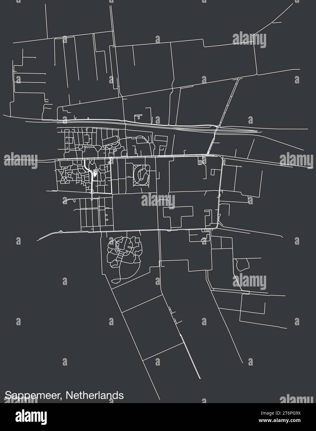 Street roads map of SAPPEMEER, NETHERLANDS Stock Vector Image & Art - Alamy