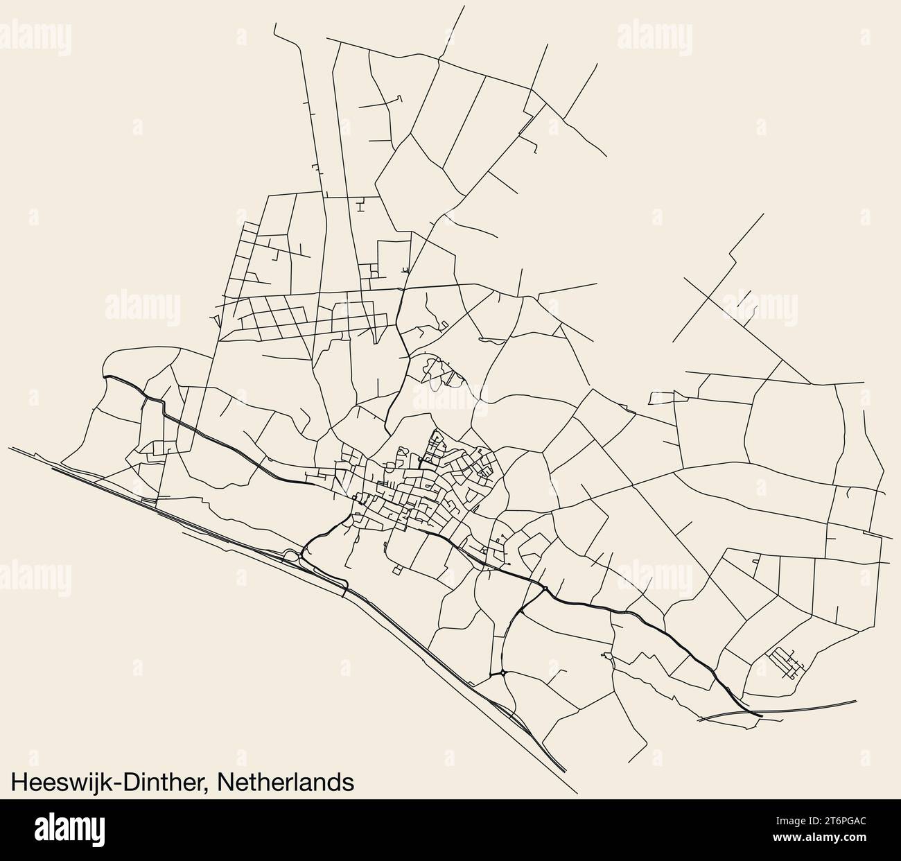 Street roads map of HEESWIJK-DINTHER, NETHERLANDS Stock Vector Image ...