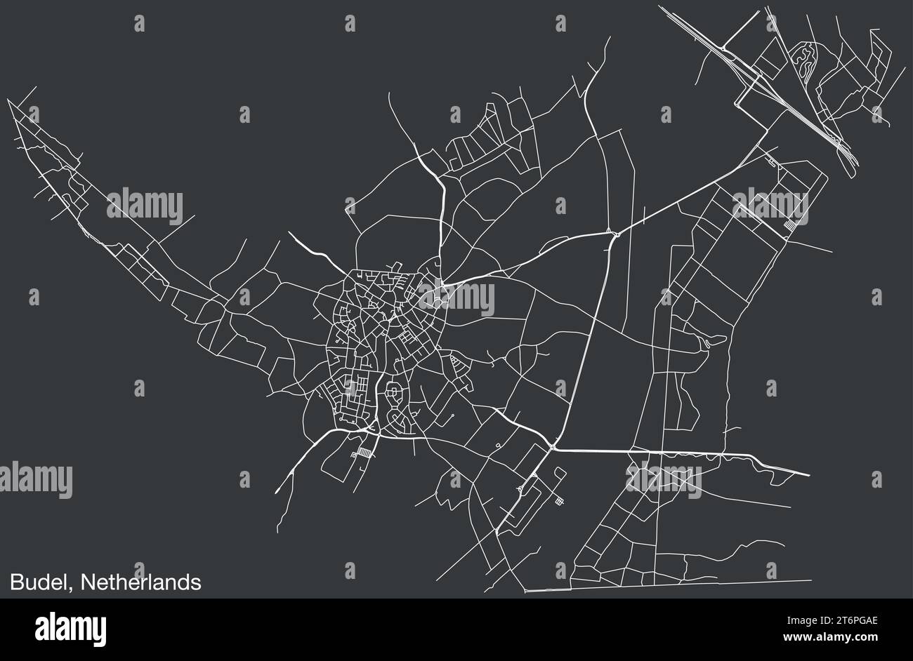 Street roads map of BUDEL, NETHERLANDS Stock Vector Image & Art - Alamy