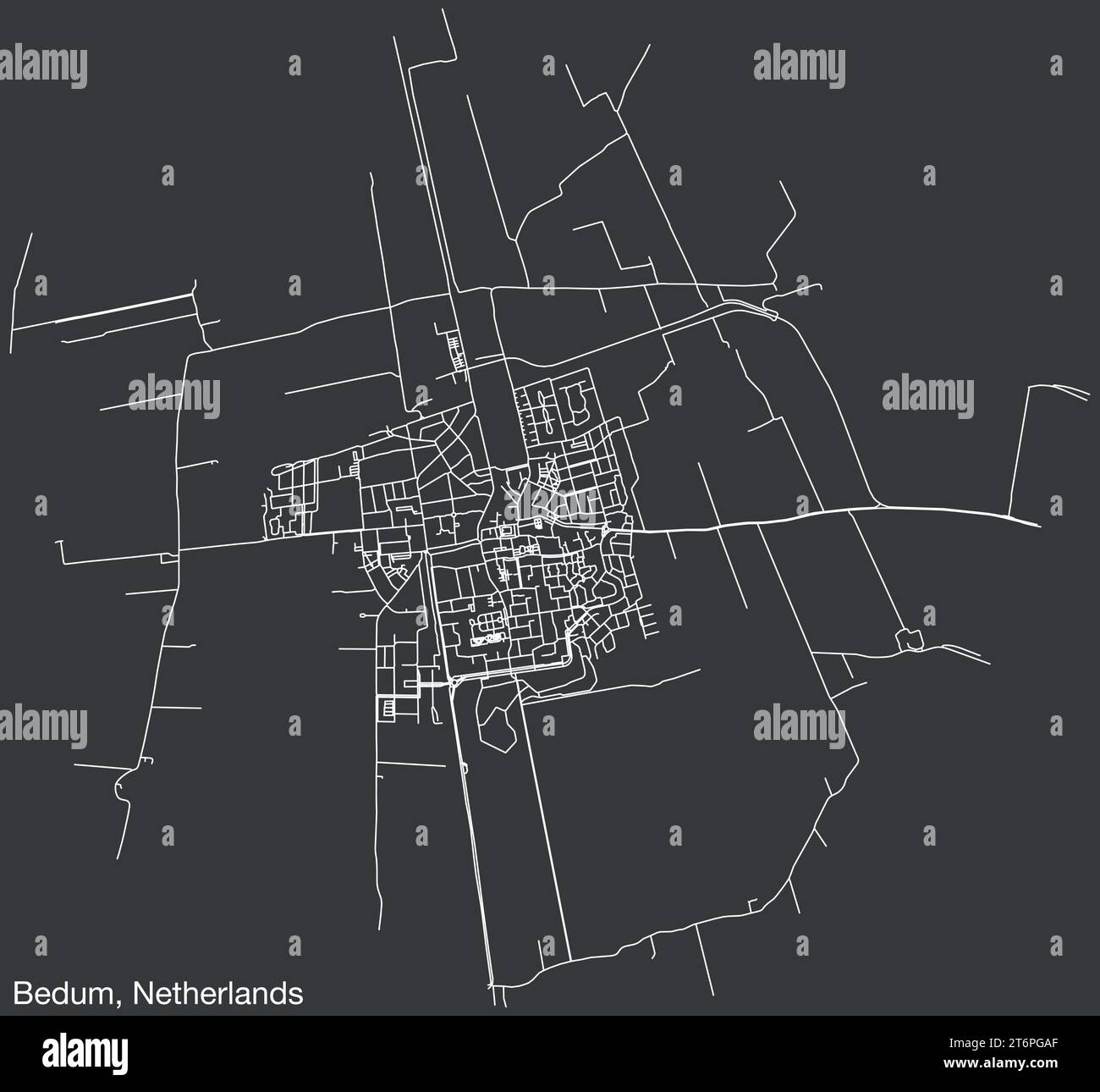 Street roads map of BEDUM, NETHERLANDS Stock Vector Image & Art - Alamy