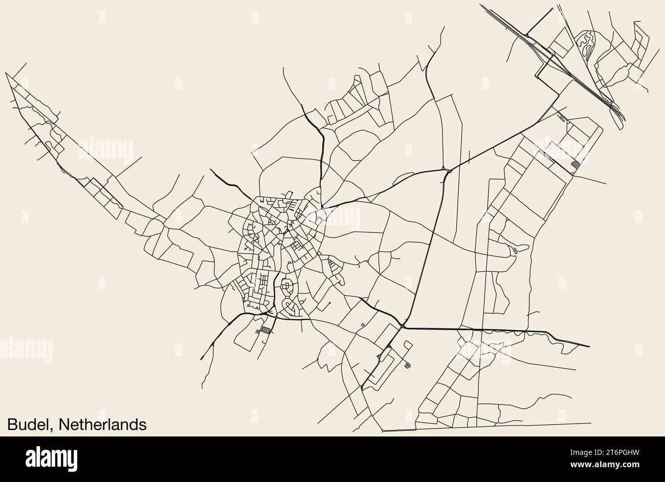 Street roads map of BUDEL, NETHERLANDS Stock Vector Image & Art - Alamy