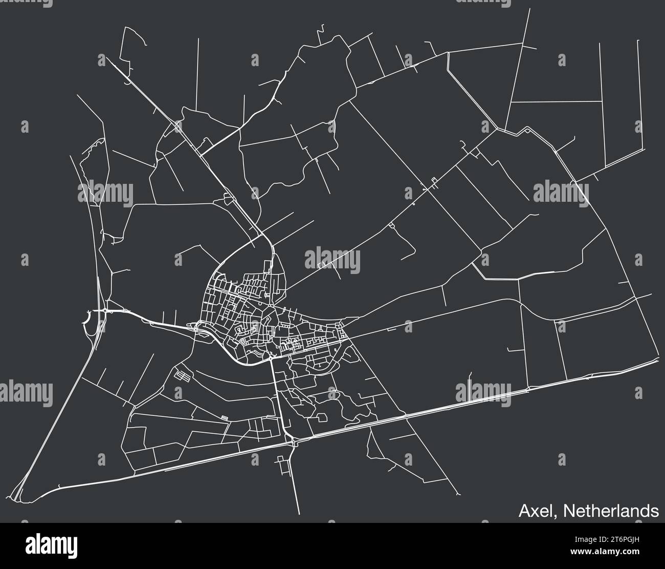 Street roads map of AXEL, NETHERLANDS Stock Vector Image & Art - Alamy