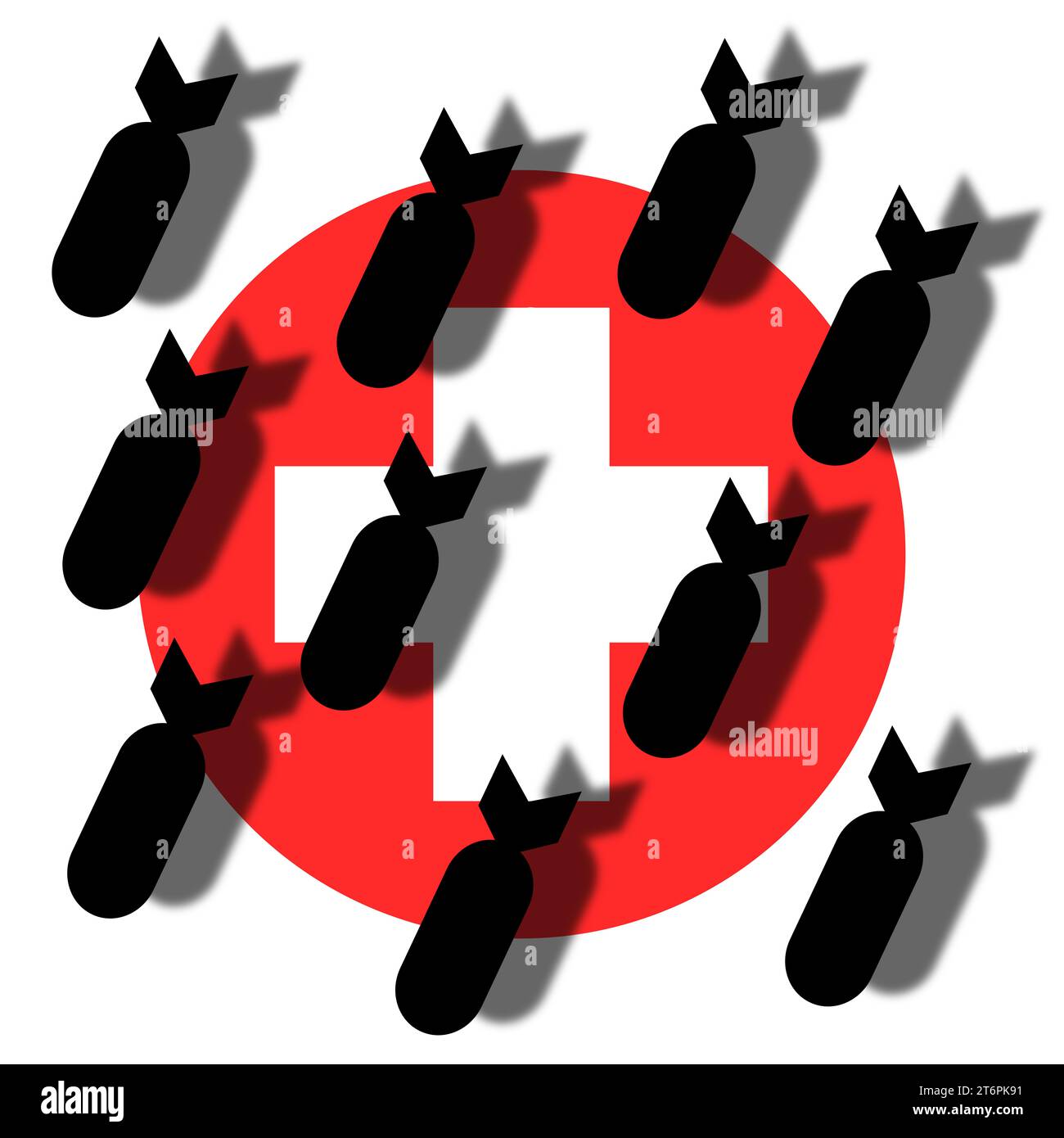 Bomb and missile are falling and dropping on hospital - war crime and ...