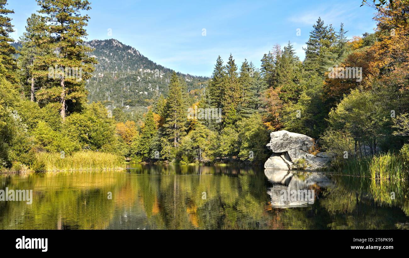 Beautiful Lake Fulmor high in the San Bernardino National Forest near ...