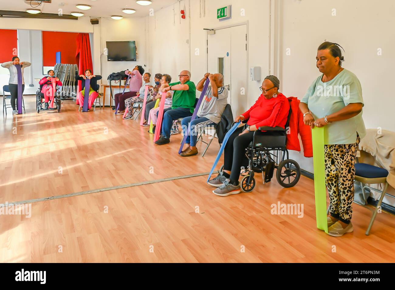 Physical activity for Newham Stroke Club members Stock Photo - Alamy