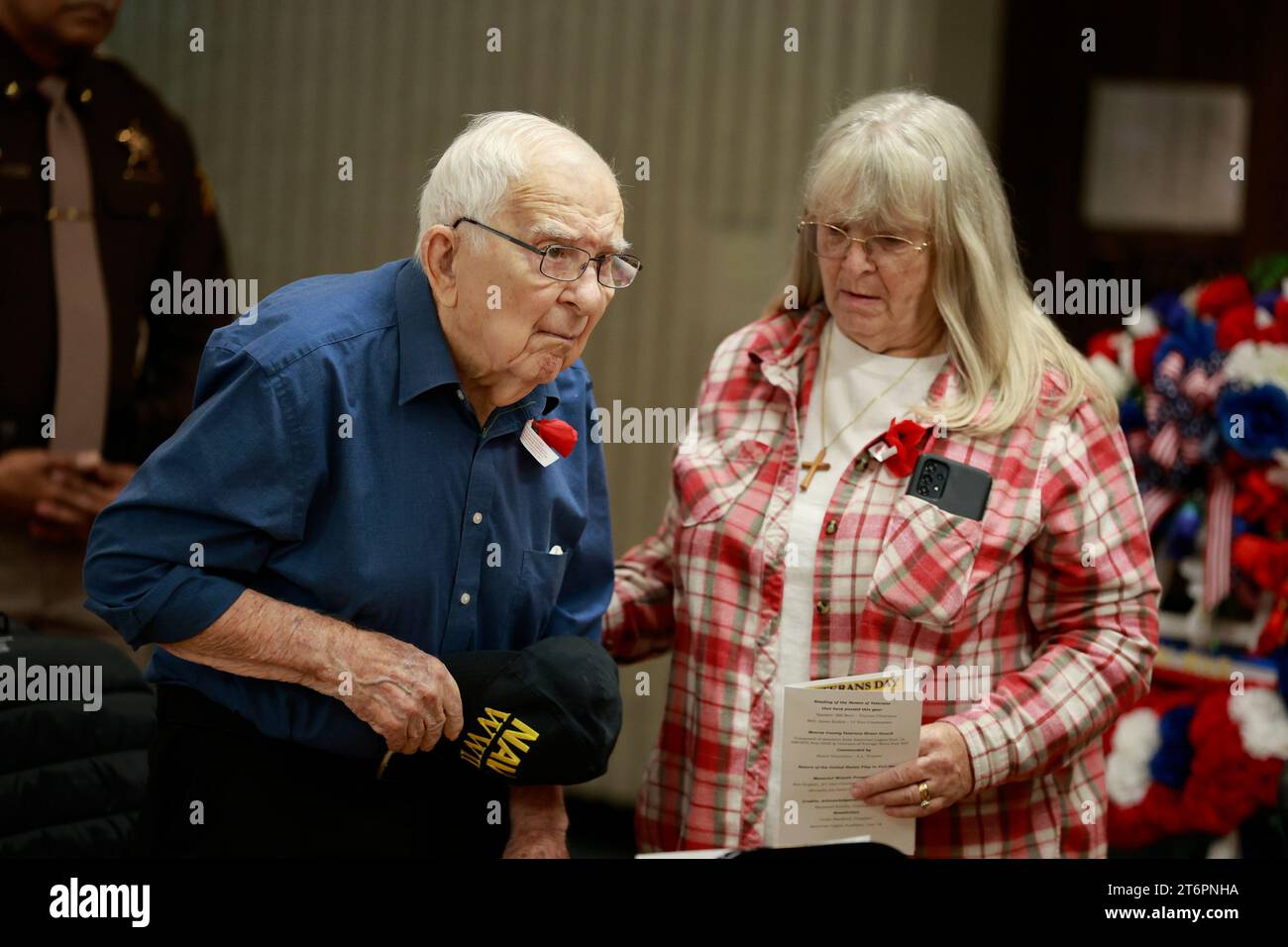 BLOOMINGTON, INDIANA - NOVEMBER 11: WWII Veteran Herb Ray and his ...