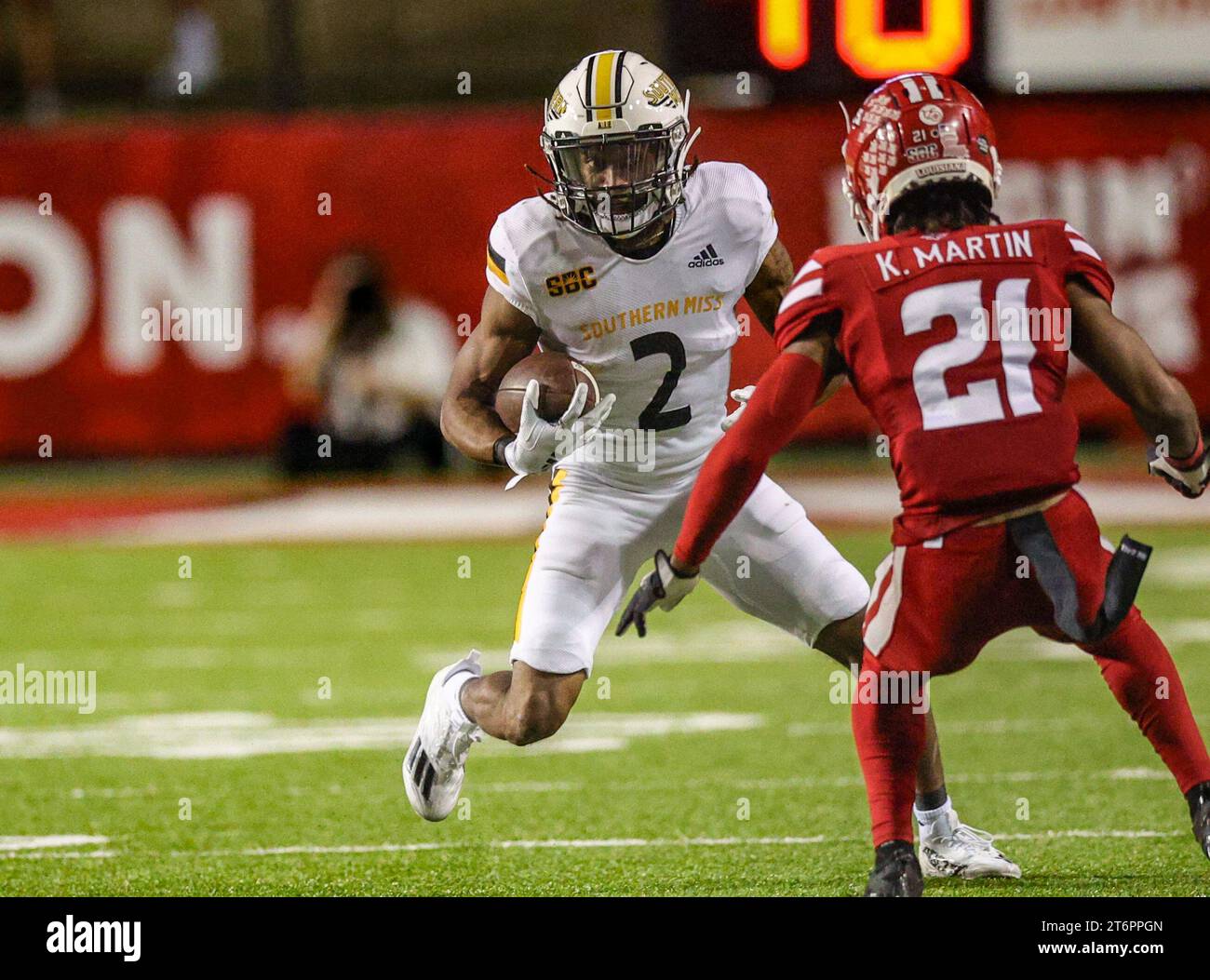 November 9, 2023: Southern Miss' Chandler Pittman (2) tries to get ...