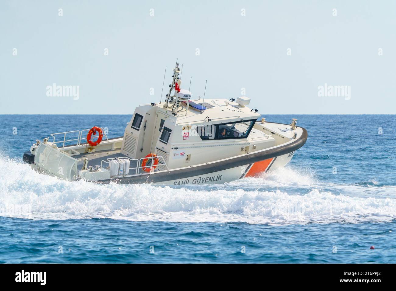 Turkey- Antalya, 11.11.2023: Antalya Coast Guard boat conducts ...