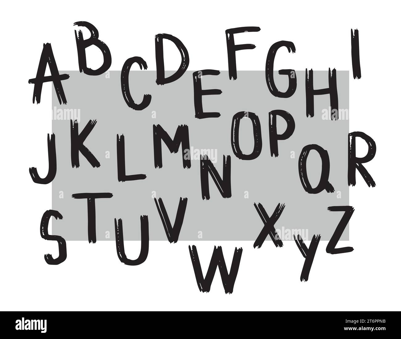 Vector grunge letters, calligraphic black lettering on a transparent ...