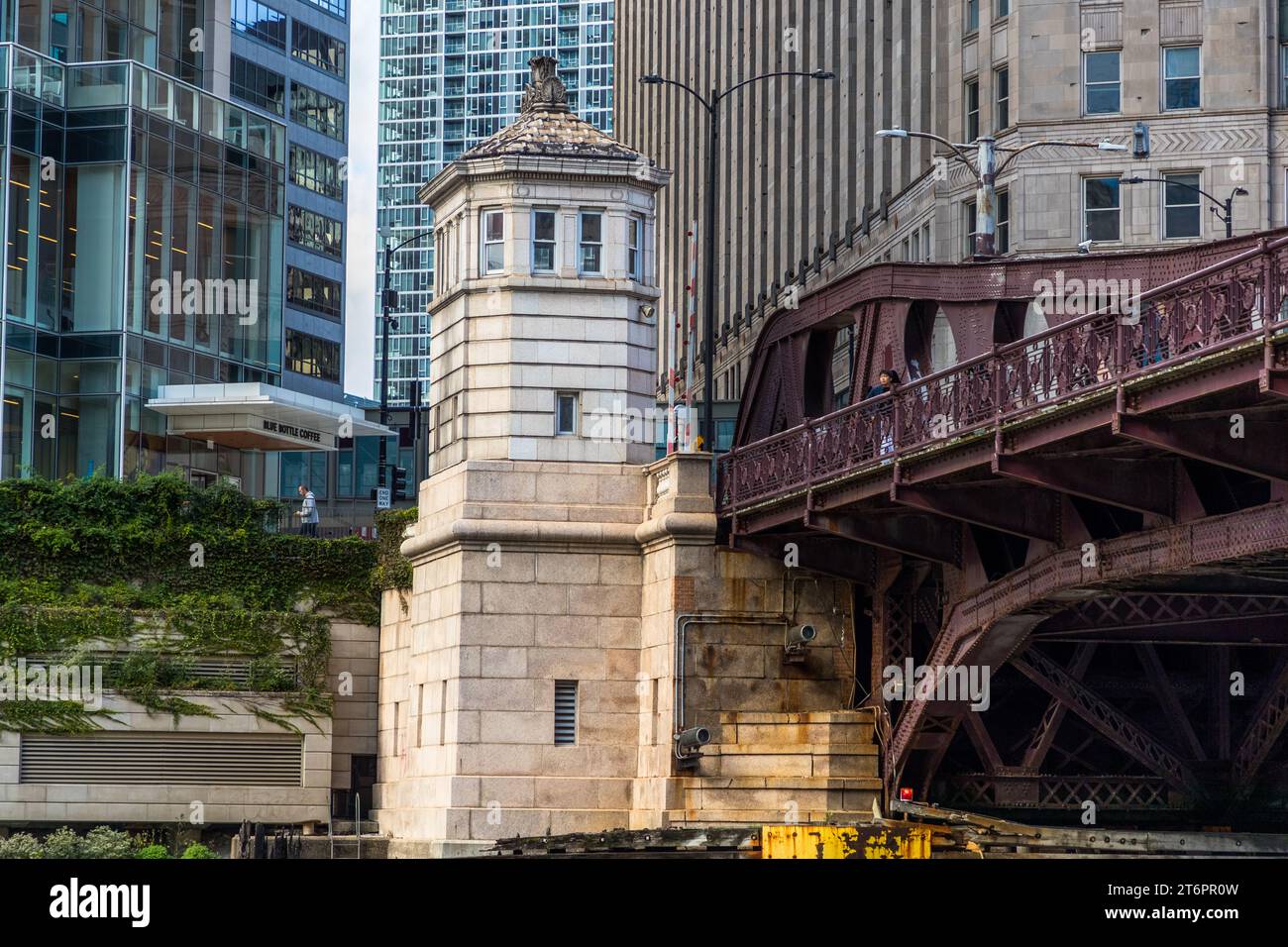 The bridges over the Chicago River are raised when necessary to allow ...