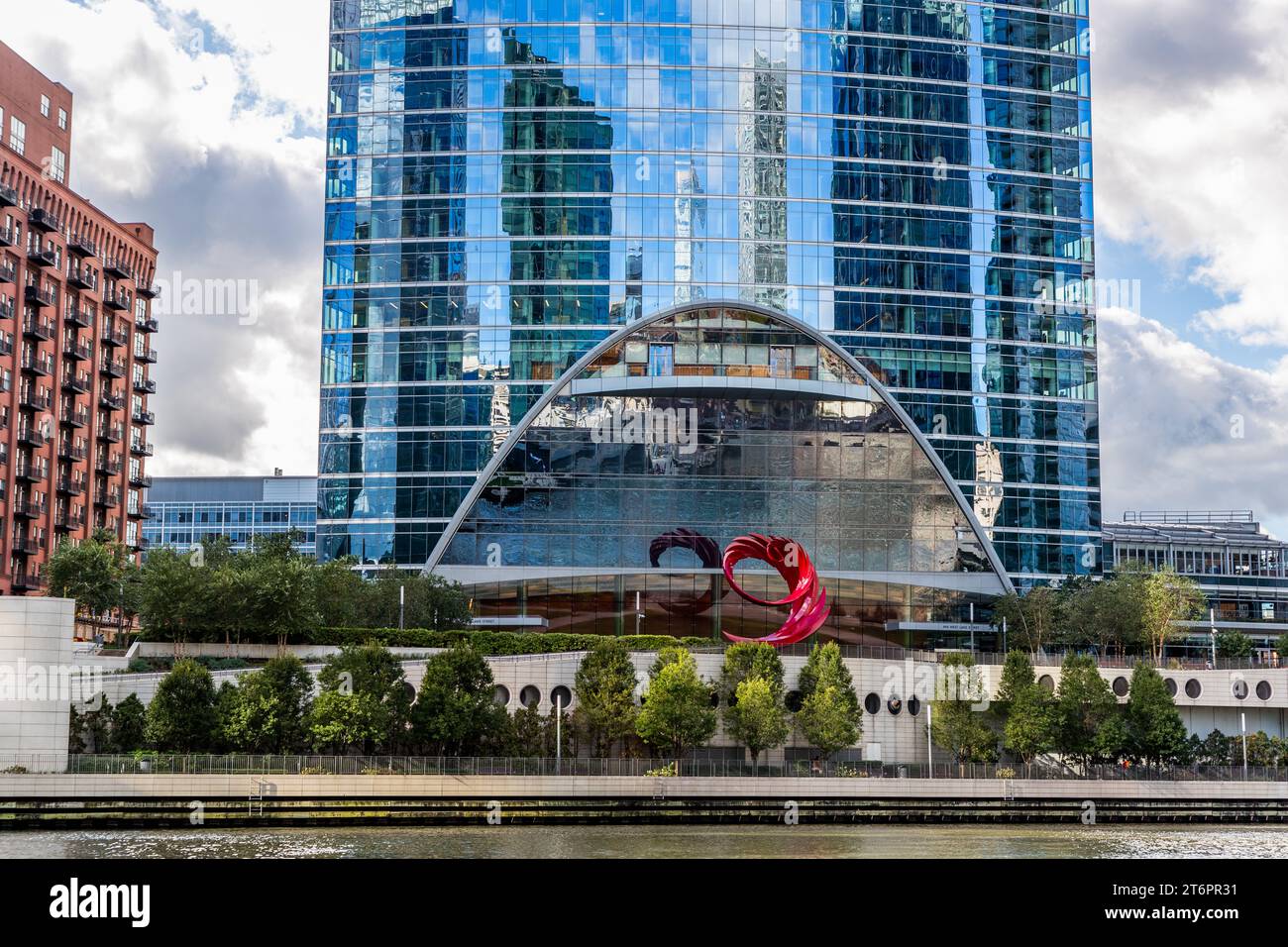 The red sculpture "Constellation" by Santiago Calatrava is situated at ...