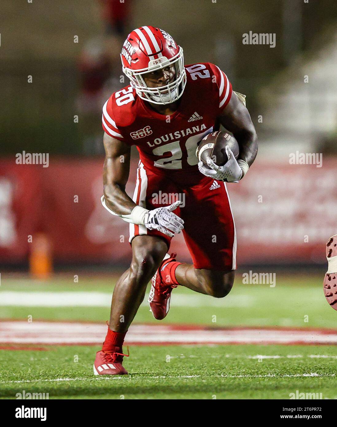 November 9, 2023: Louisiana's Dre'lyn Washington (20) carries the ball ...