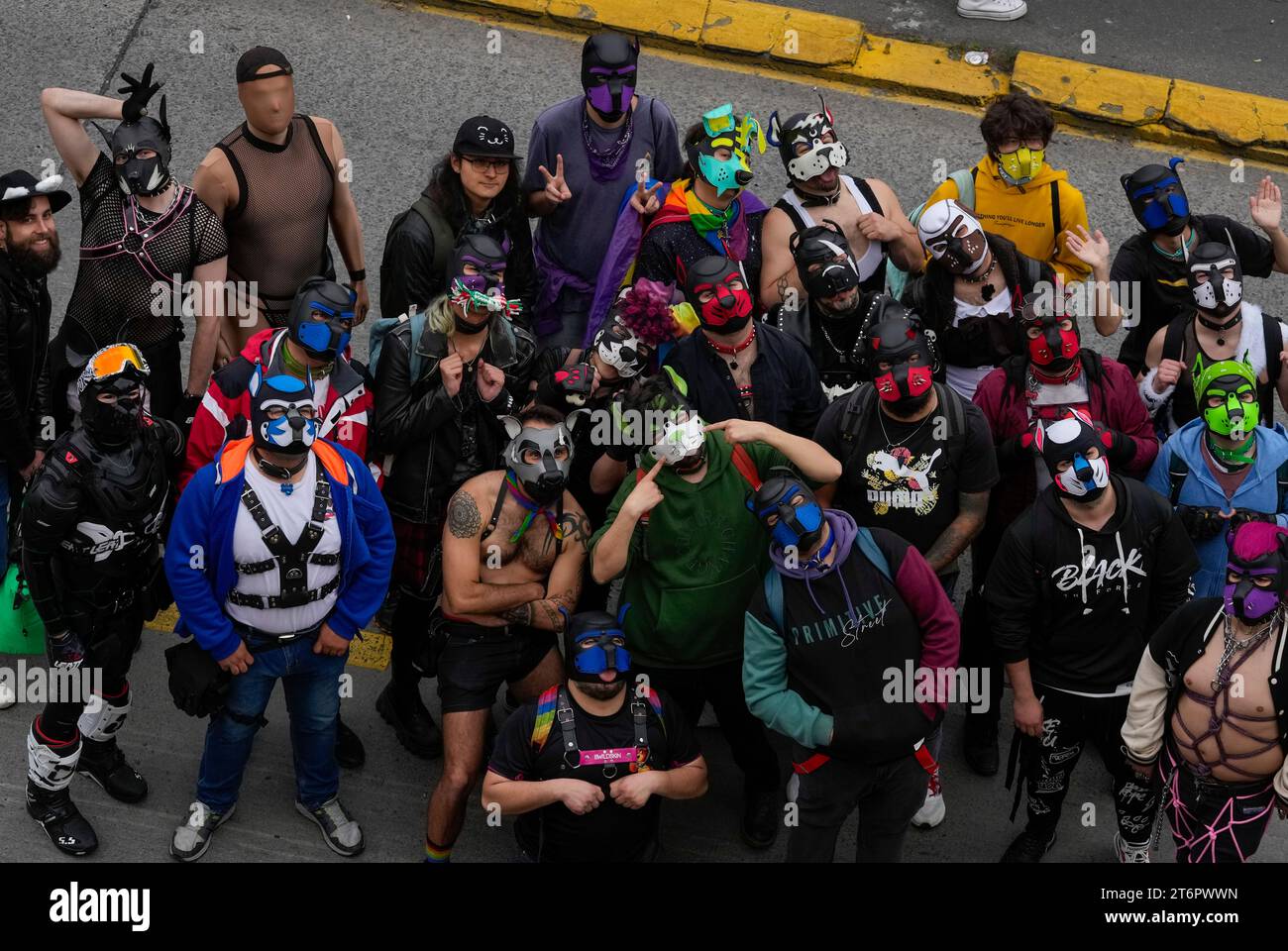 Members of "Puppy Play'' pose for a photo during the annual Pride march ...