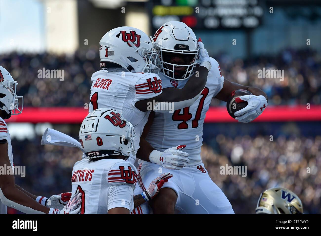 November 11, 2023: Utah Utes tight end Miki Suguturaga (47)-celebrates ...