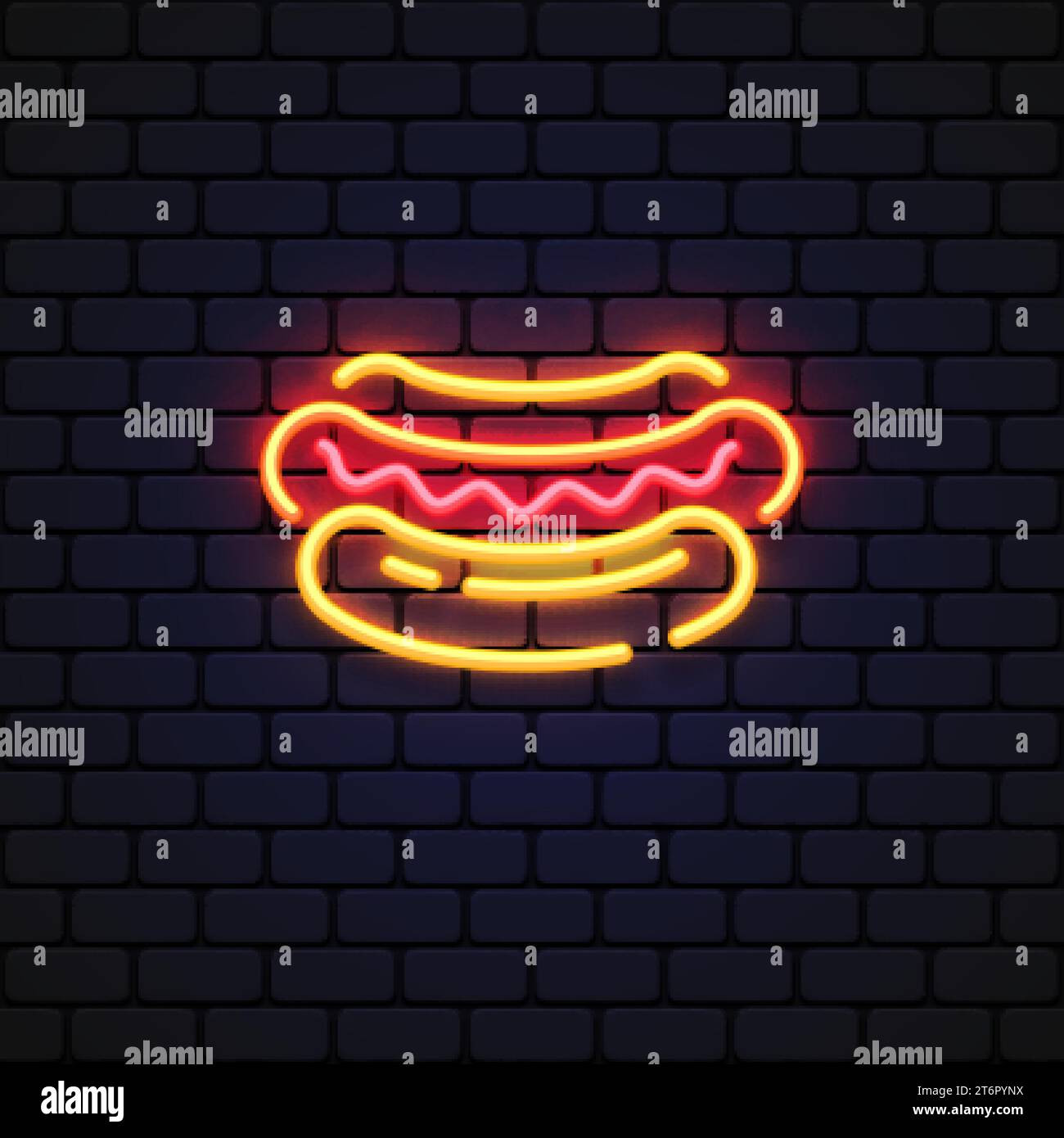 Vintage hot dog neon icon, great design for any purposes. Vector ...