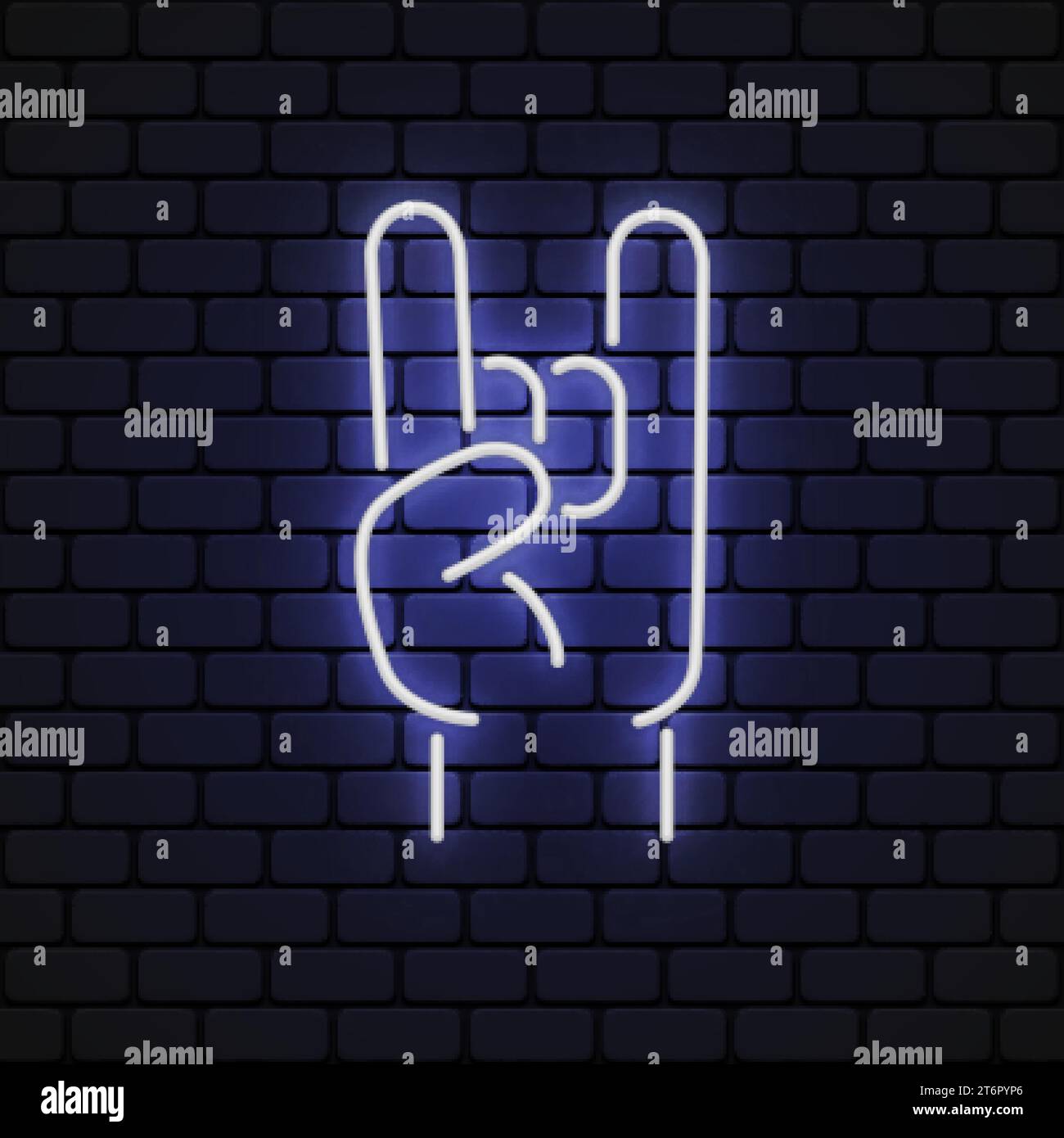 Rock hand neon, great design for any purposes. Vector illustration ...