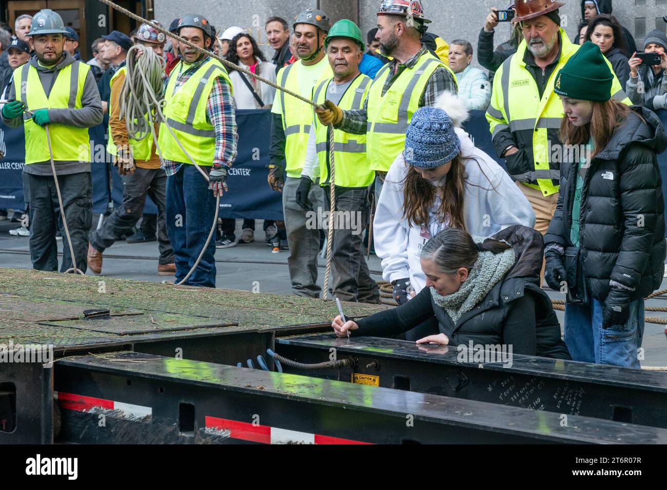 Jackie McGinley, owner of The Rockefeller Center Christmas Tree signs ...