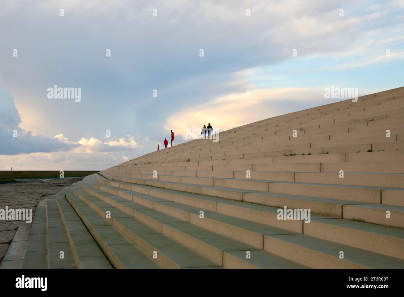 A view of the sunset from the new sea defences at Fairhaven, Lytham St ...