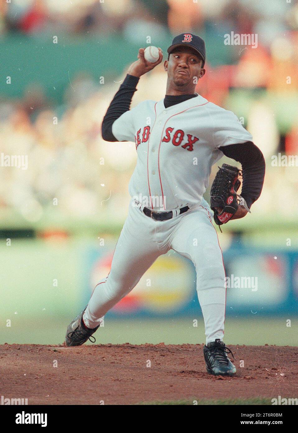 Red Sox pitcher Pedro Martinez in action pitching during the 1999 ...