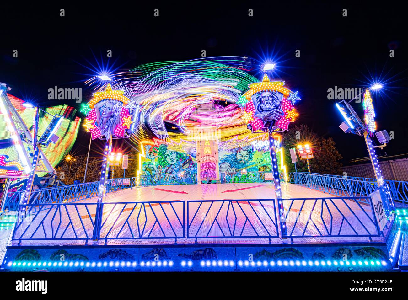 France, Dijon, 2023-11-11. Funfair next to the gastronomic fair ...