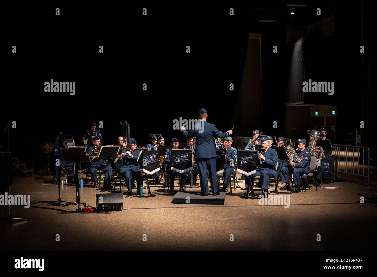 Members of the Royal Canadian Air Force (RCAF) band play during ...