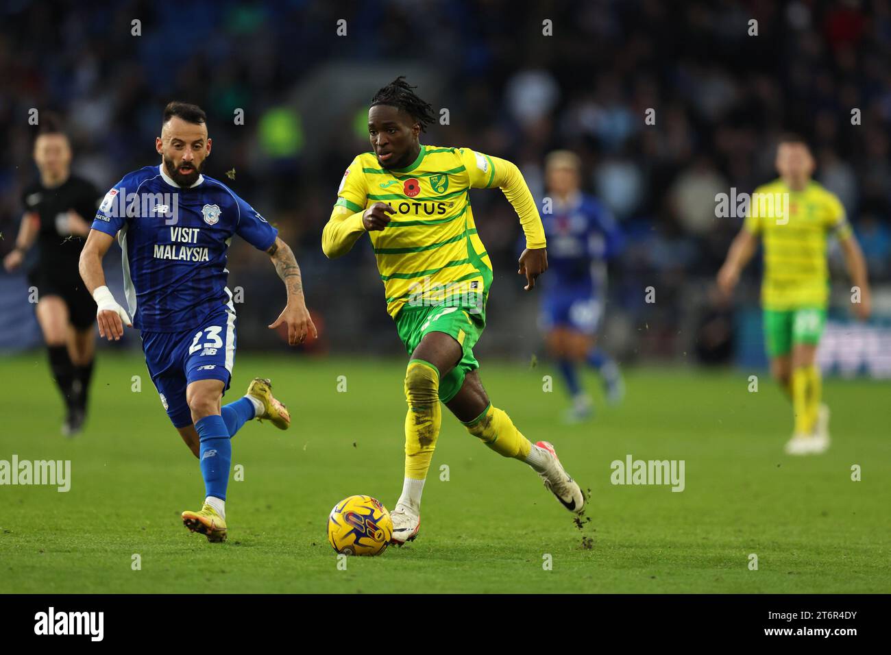 Jonathan Rowe of Norwich City in action. EFL Skybet championship match ...