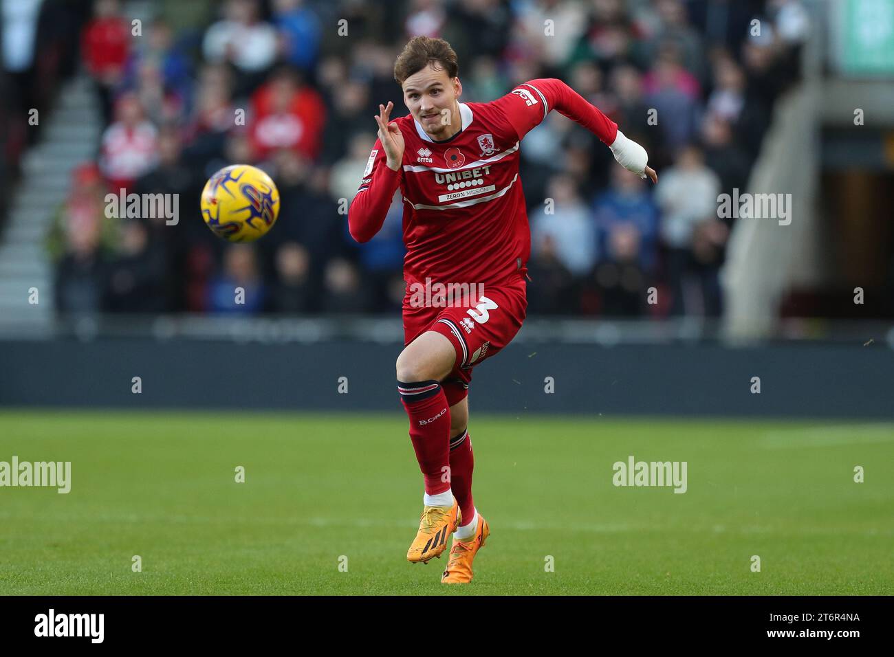 Middlesbrough's Rav van den Berg in action during the Sky Bet ...