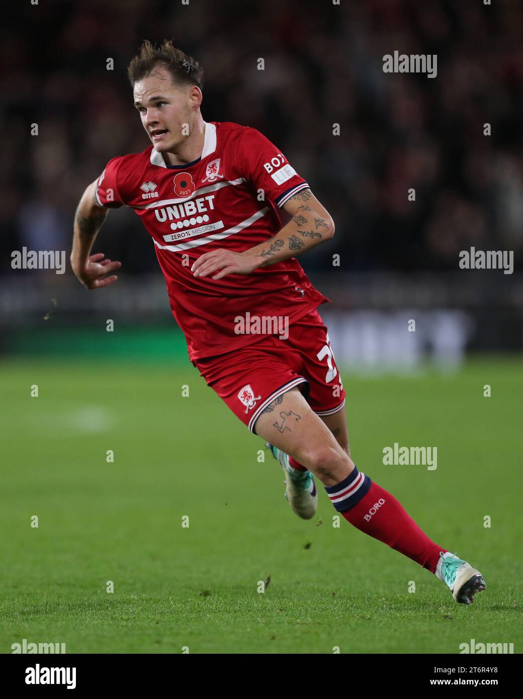 Middlesbrough's Lukas Engel during the Sky Bet Championship match ...