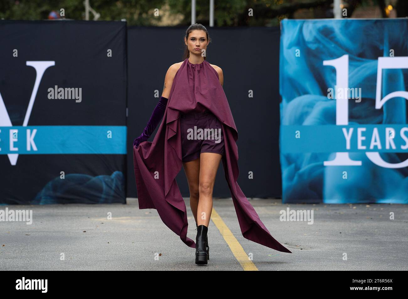 November 11, 2023: Models in action at Austin Fashion Week, Saturday ...