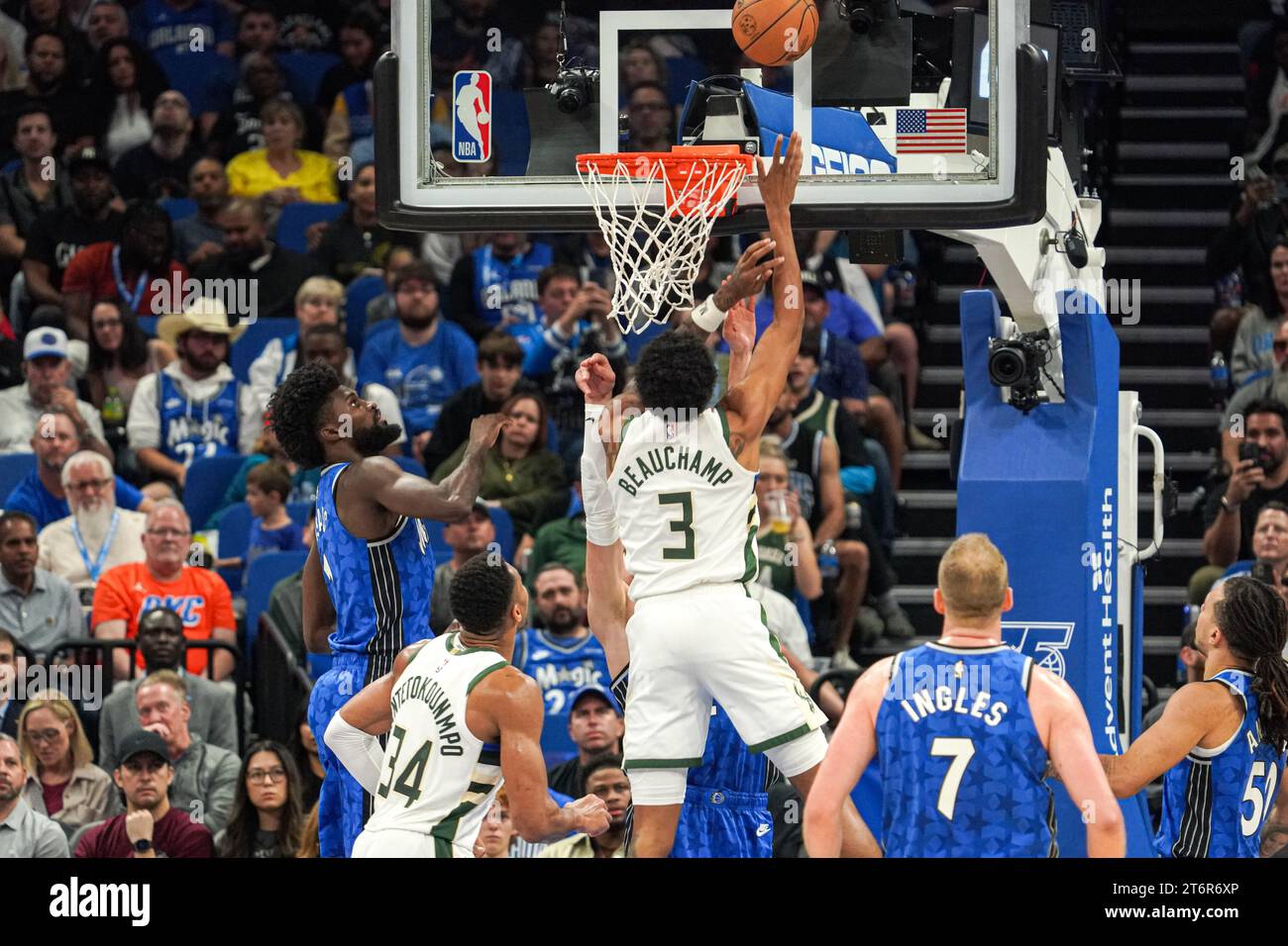 Orlando, Florida, USA, November 11, 2023, Milwaukee Bucks guard MarJon ...