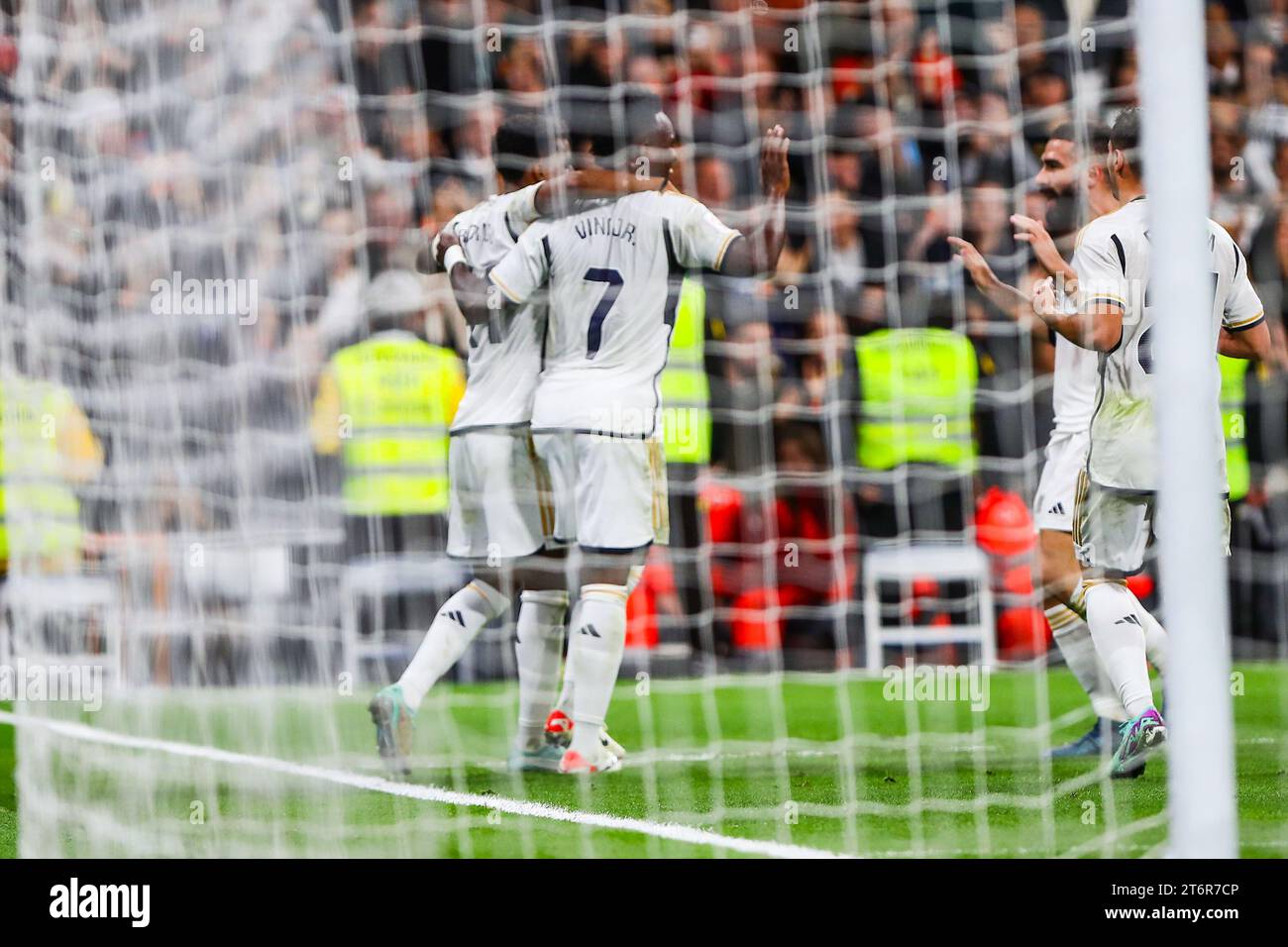 Real Madrid´s Vini Jr. celebrates during La Liga EA Sports Match Day 13 ...