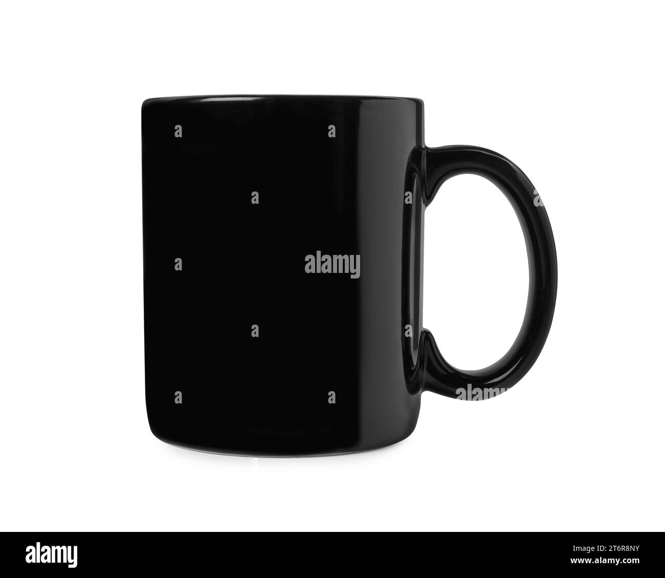 One black ceramic mug isolated on white Stock Photo - Alamy